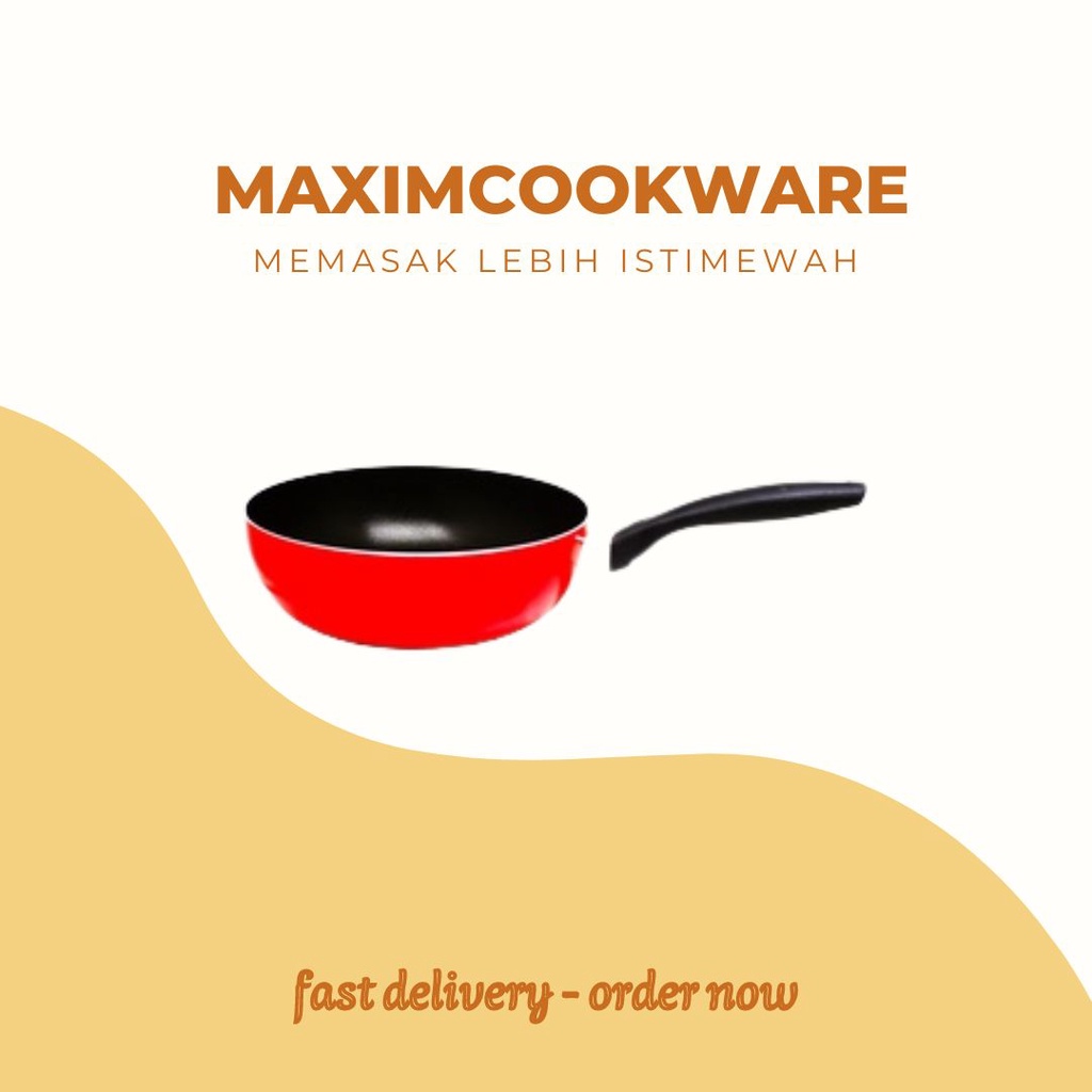 Jual KP - Maxim Deep Wok Valentino 24 cm Wajan Penggorengan Anti ...