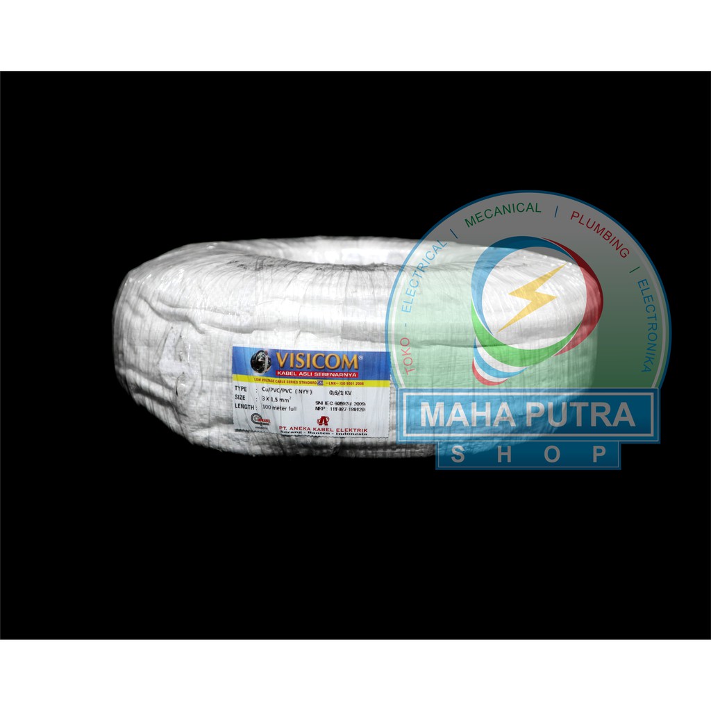 Jual KABEL WARNA HITAM NYY UKURAN 3X1.5MM MERK VISICOM PANJANG 100 ...