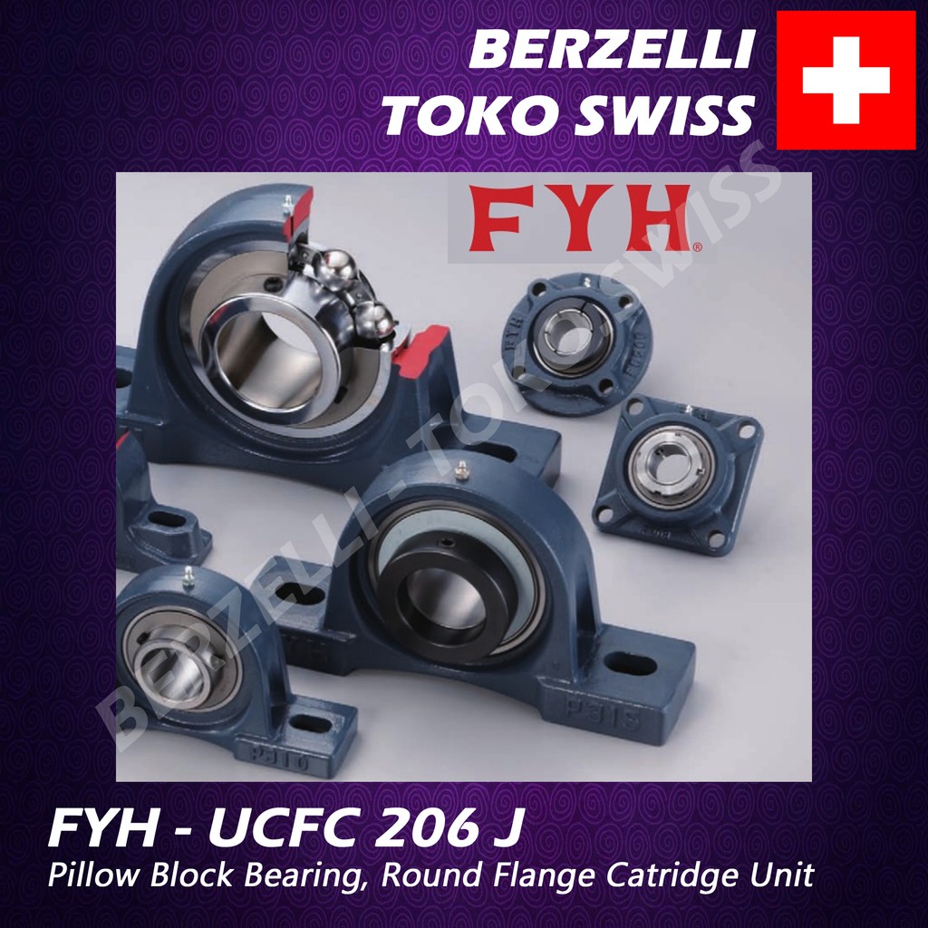 Jual FYH – UCFC 206 J Pillow Block Bearing, Round Flange Catridge Unit | Shopee Indonesia