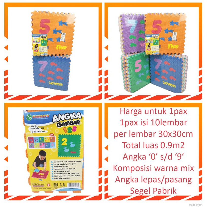 Jual Puzzle Matras EVAMAT ANGKA GAMBAR 30x30 EVAMATS Alas Lantai ...
