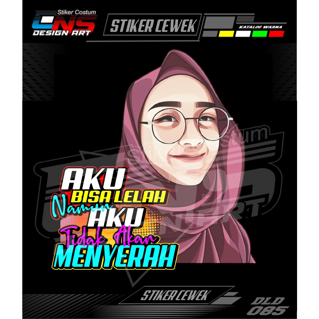 Jual Stiker Cewek Hijab Jumbo 1meter Sticker Decal Mobil Motor Sticker Print Cutting Variasi