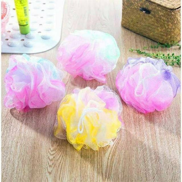 Jual Scrub Mandi Shower puff sabun cair ukuran kecil dan besar busa ...