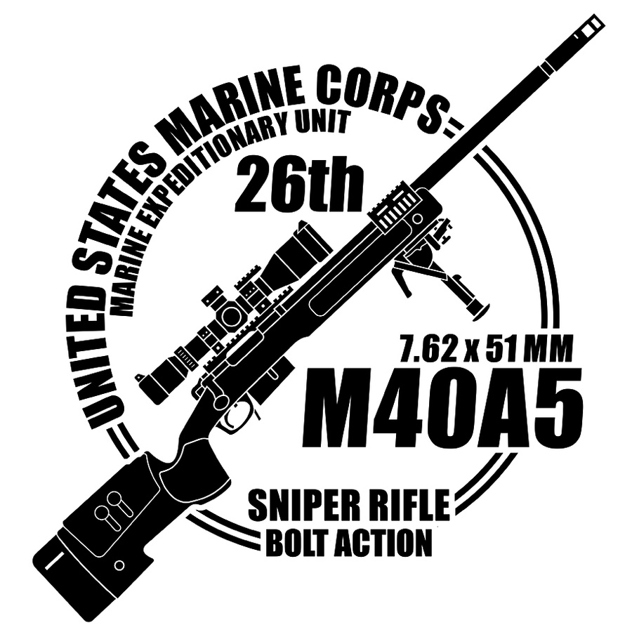 Jual US Marine M40A5 Double Round Cutting Sticker | Shopee Indonesia