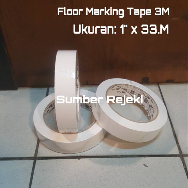 Jual Lakban Lantai 3M 764 Putih Ukuran 24mm x 33.M Lakban Lantai Isolasi Lantai Ploor Marking ...