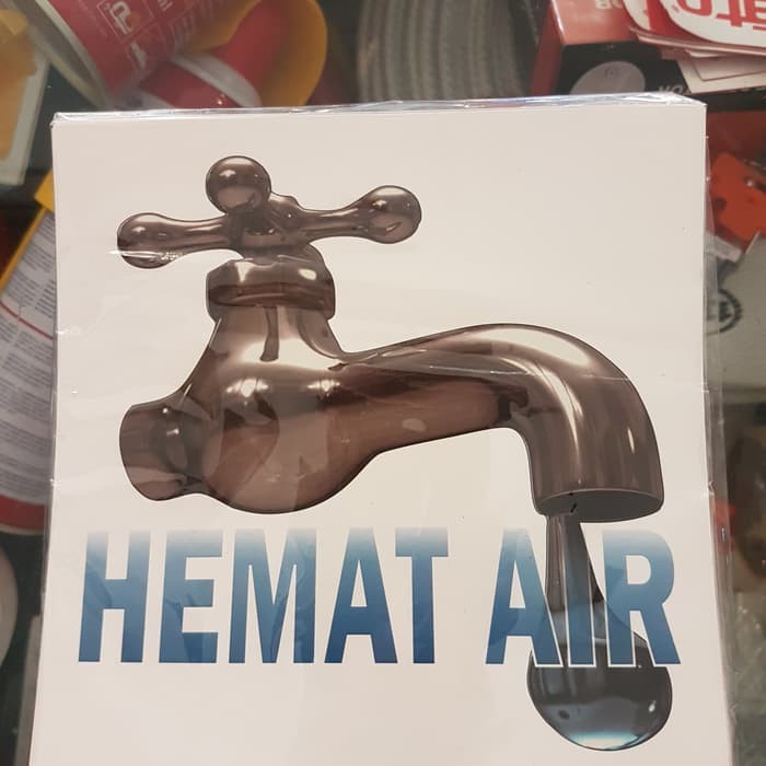 Jual SIGN STICKER LABEL HEMAT AIR 15CMX15CM K3 SAFETY | Shopee Indonesia