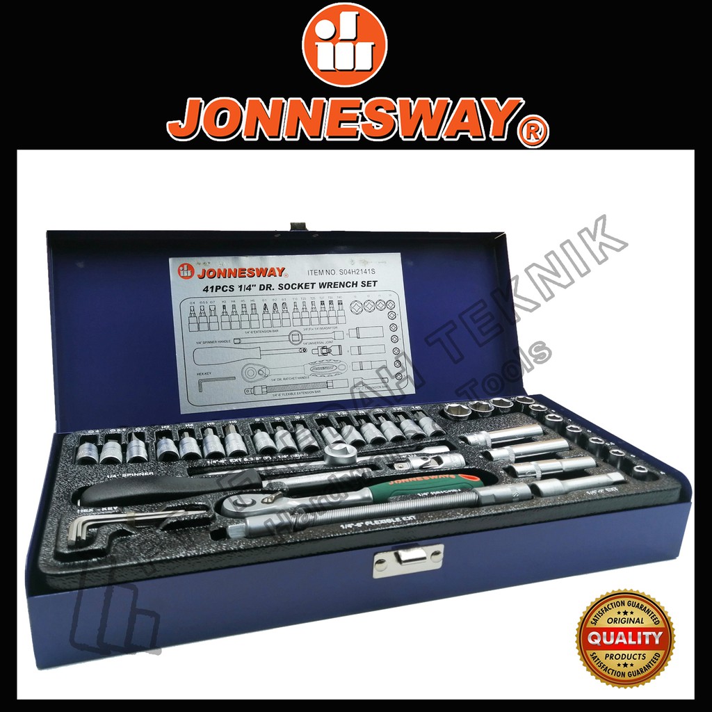 Jual JONNESWAY 41 PCS SOCKET SET 1/4"DR SUPER TECH ( S68H2141S ) | Shopee Indonesia