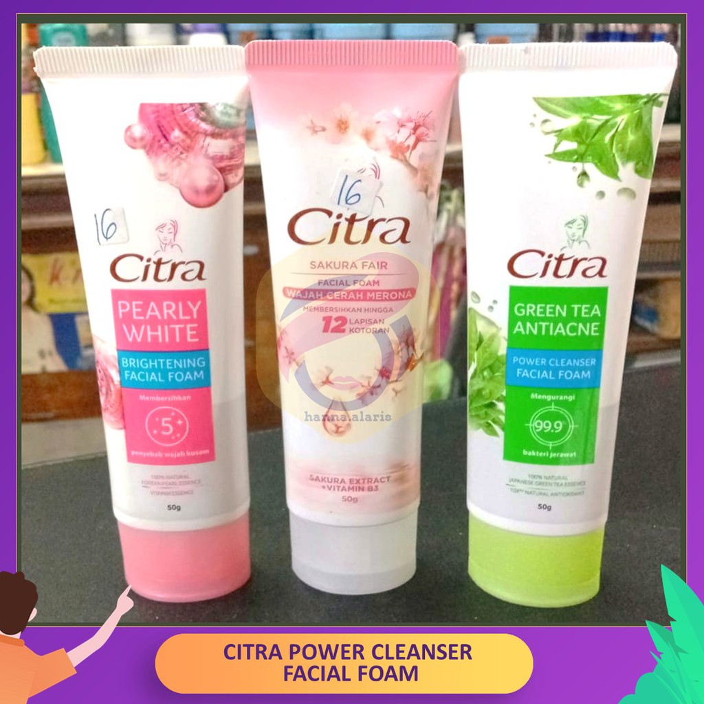 Jual Citra Pearly White Brightening Sakura Fair Green Tea Anti Acne ...