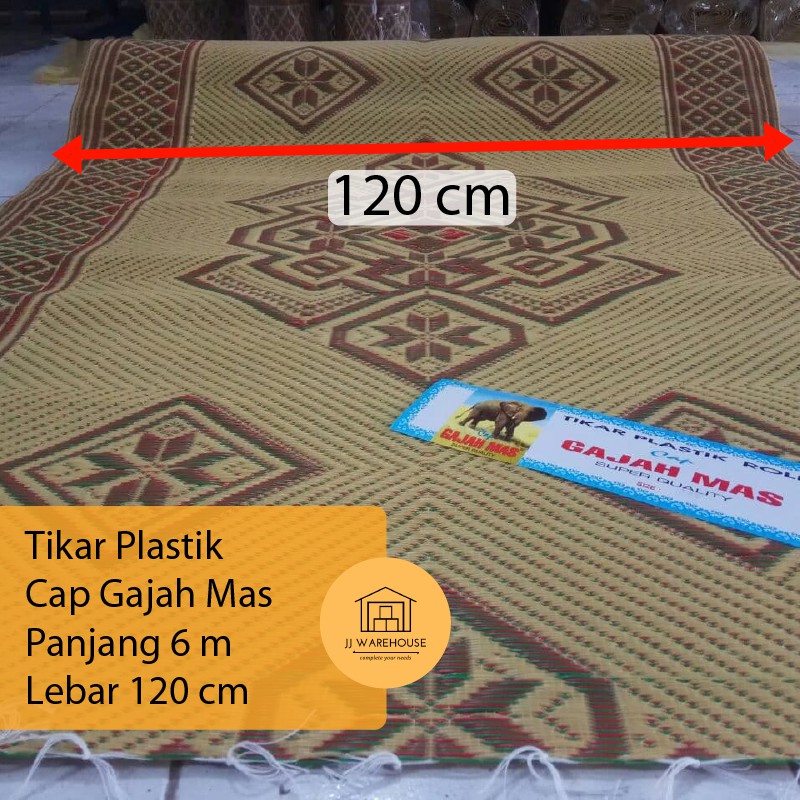 Jual Tikar Lantai Plastik Gulung Cap Gajah Mas 5, 6, 7 x 1,2 m Asli ...