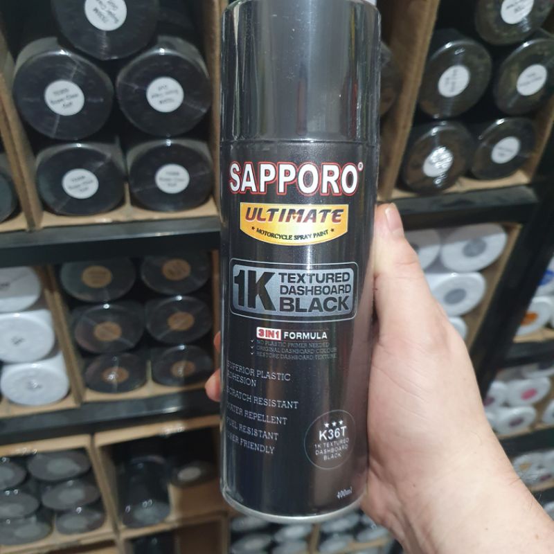 Jual K36T 1K Textured Dashboard Black Sapporo Ultimate cat semprot 400ml | Shopee Indonesia