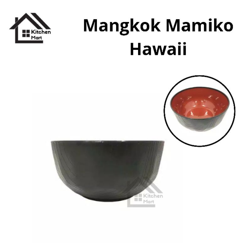 Jual Mangkok Mamiko Hawaii 6804 Mangkok Plastik Hawaii Hitam Merah ...