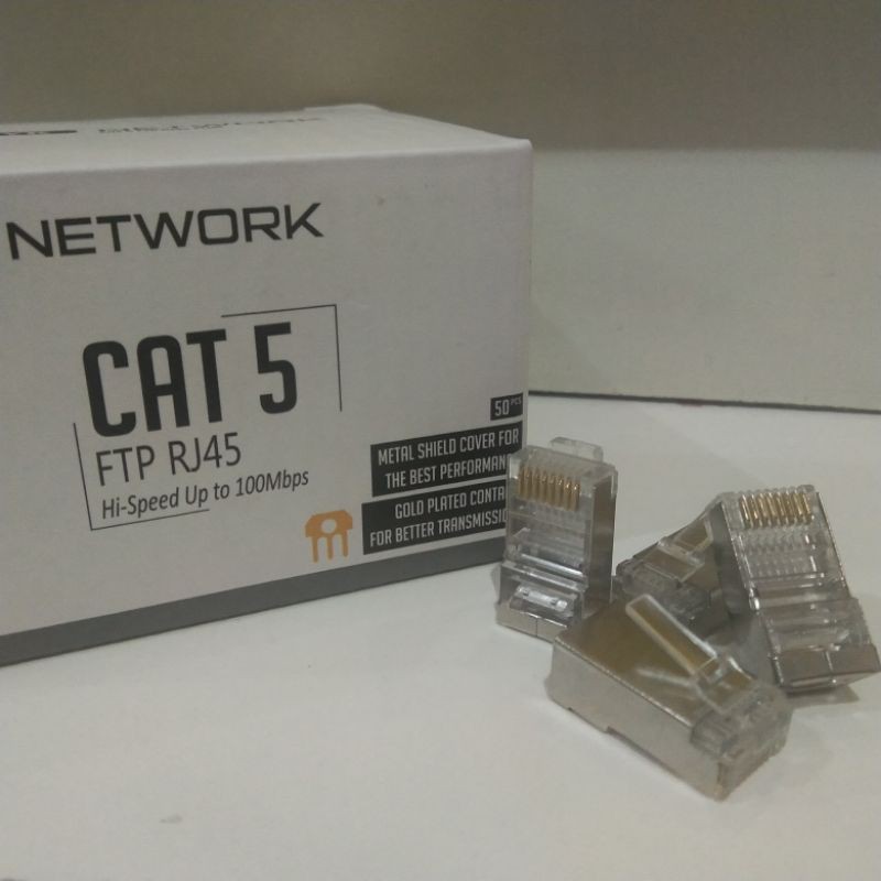 Jual Connector rj45, Konektor rj45 NYK FTP CAT5 Metal Shield Cover ...