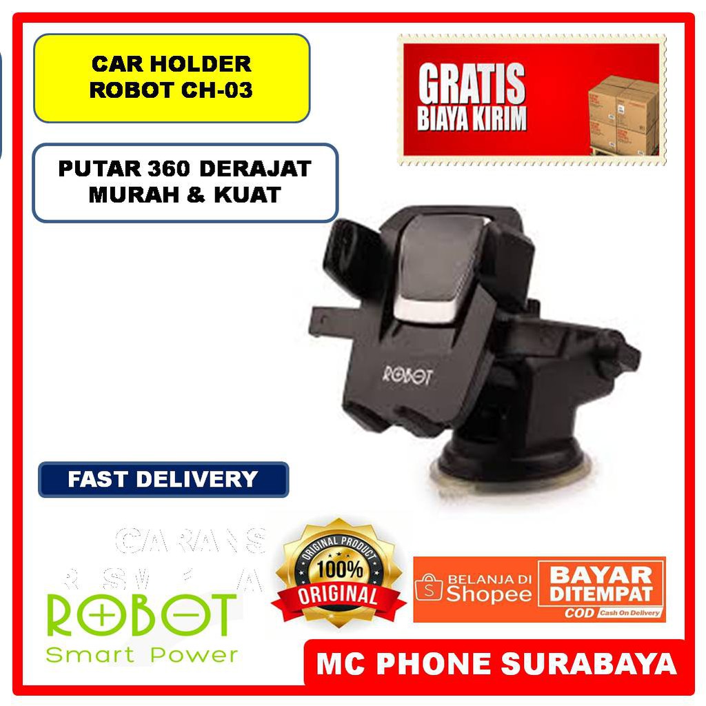 Jual [ORIGINAL] COD CAR HOLDER ROBOT RT-CH03 ROTATABLE/HOLDER MOBIL ...