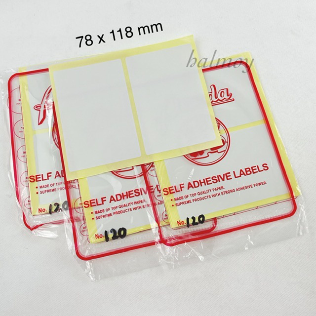 Jual STICKER LABEL / NAMA NO. 120 78 X 118 MM ( 7 LEMBAR ) | Shopee ...