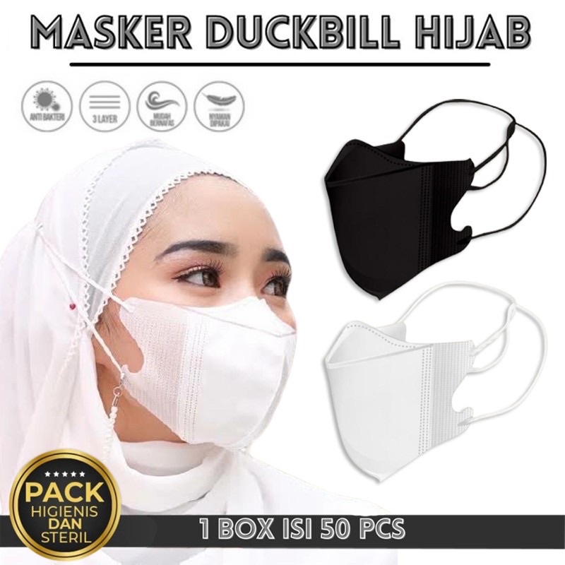 Jual MASKER DUCKBILL HIJAB HEADLOOP/MASKER HIJAB DUCKBILL (50pcs ... Jual MASKER DUCKBILL HIJAB HEADLOOP/MASKER HIJAB DUCKBILL (50pcs ...