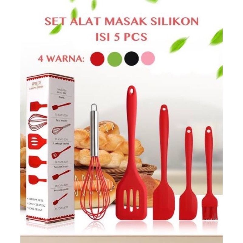 Jual Spatula Set Alat Masak 5 in 1 / Satu Set Alat Masak Set / Spatula ...