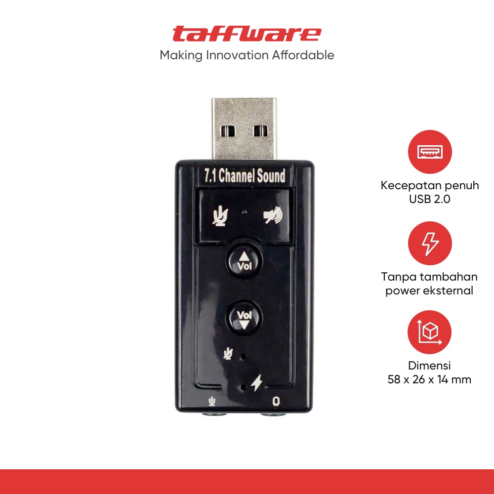 Jual Taffware USB 7.1 Channel Sound Card Adapter - TC-03 | Shopee Indonesia