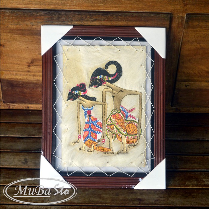 Jual LUKISAN WAYANG KULIT HIASAN DINDING HARJUNA DEWI SRIKANDI ARJUNA ...