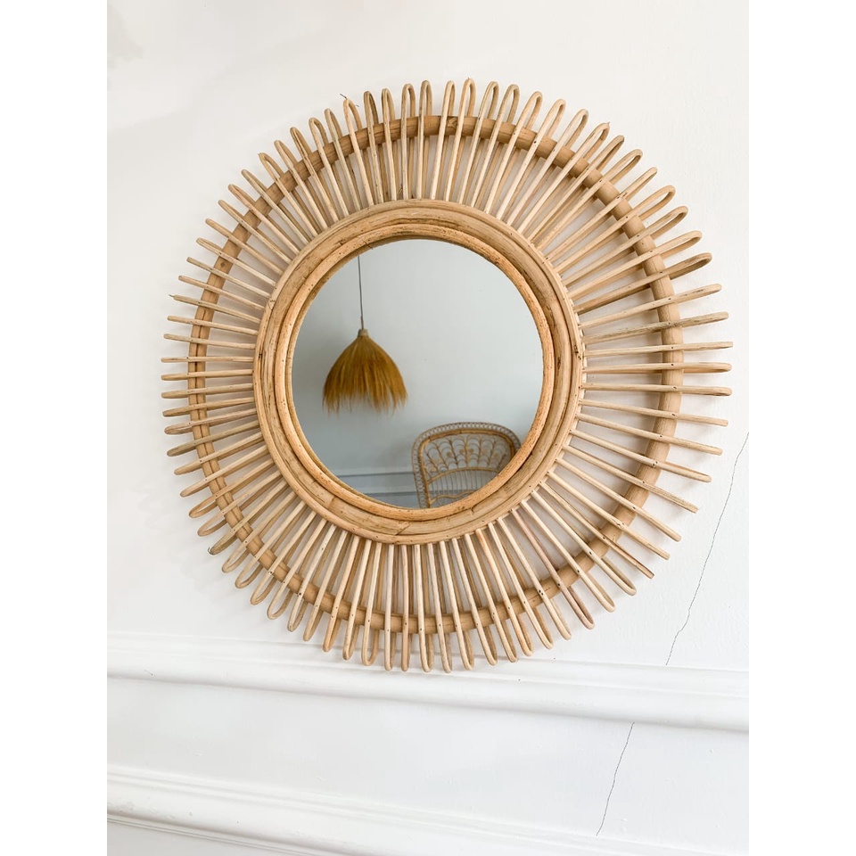 Jual Cermin Rotan Aesthetic / Cermin Dinding / Cermin Bulat / hiasan ...