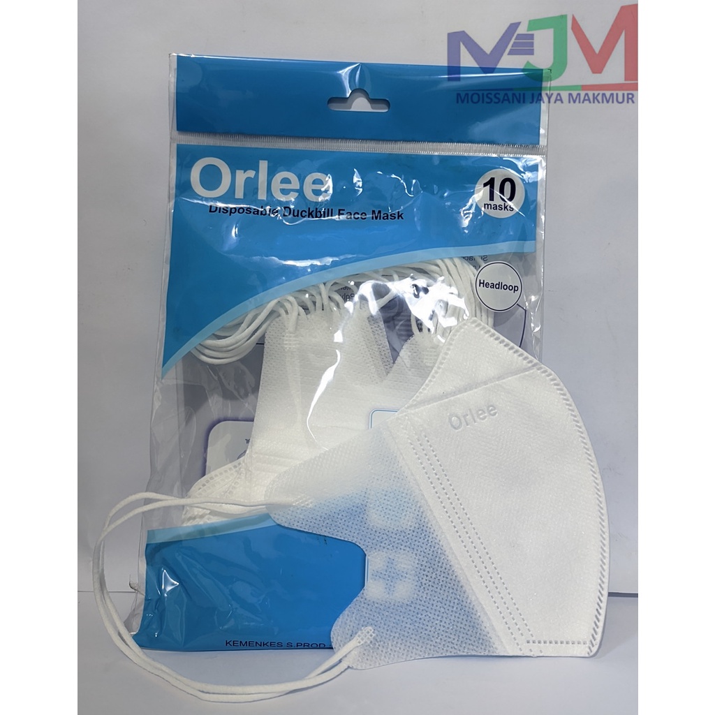 Jual Masker Duckbill Hijab Orlee isi 10 Warna Putih | Shopee Indonesia