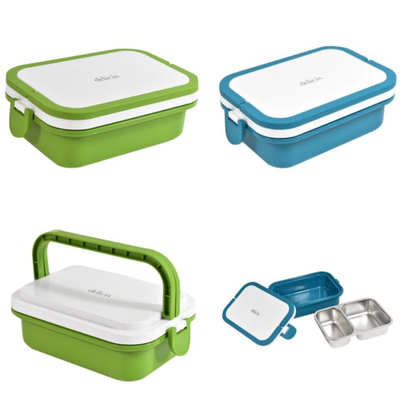 Jual Delicia Lunch Box Tempat Makan Hijau Biru | Shopee Indonesia