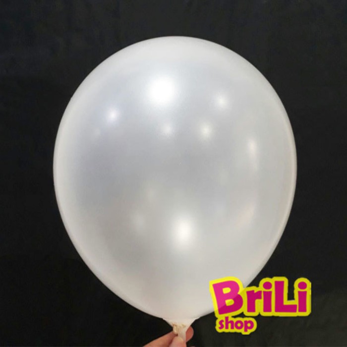 Jual Balon Latex Metalic Putih | Balon Karet Lateks White 11 inch ...