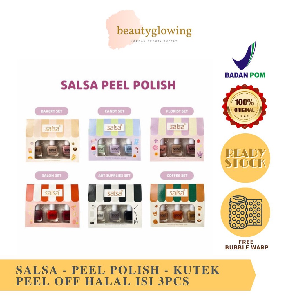 Jual SALSA Peel Polish - Kutek Peel off HALAL Paket isi 3 | KUTEK SET ...