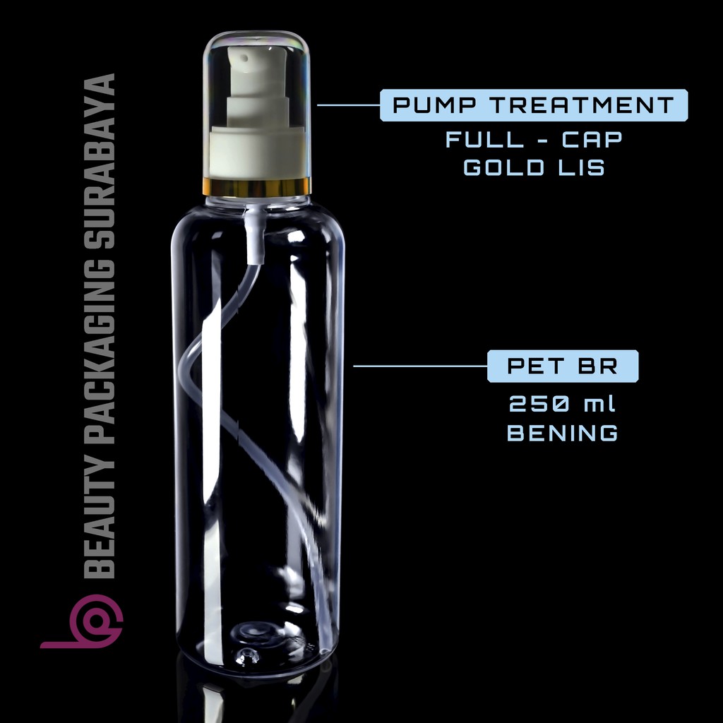 Jual Botol Plastik PET 250ml BR Bening Tutup Pump Treatment FC Putih | Shopee Indonesia
