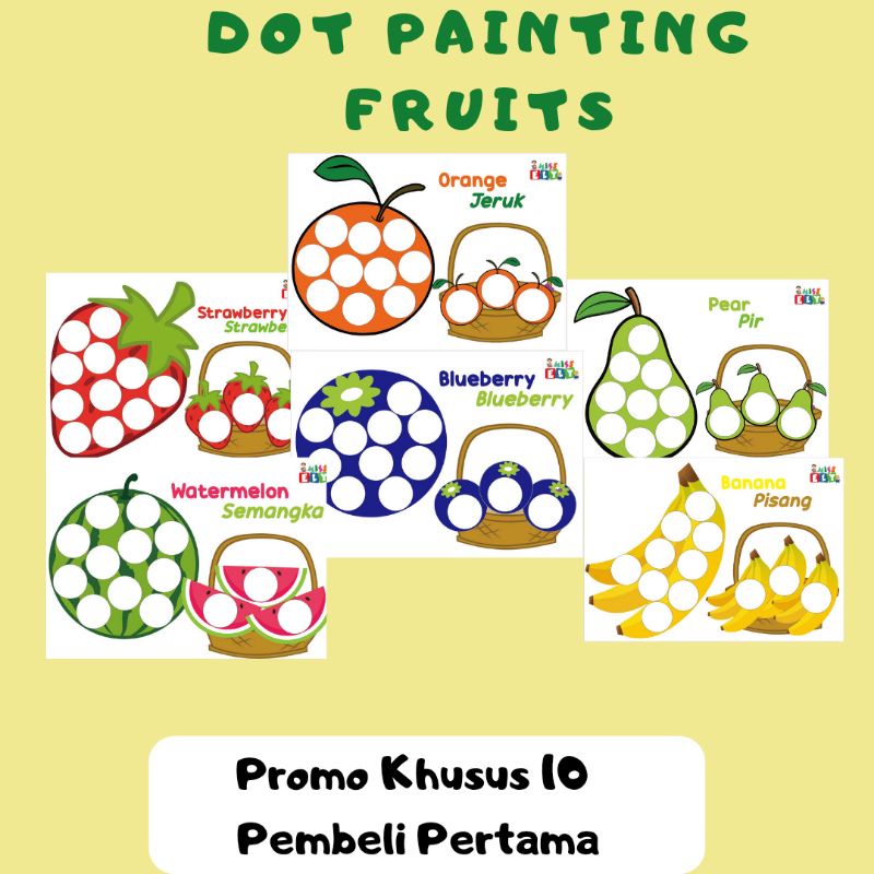 Jual WORKSHEET DOT PAINTING TEMA FRUITS | Shopee Indonesia