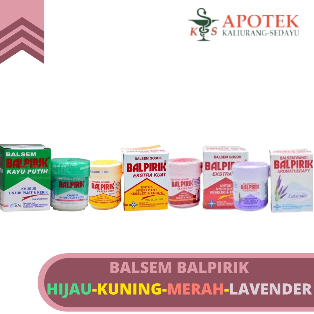 Jual BALPIRIK MERAH/KUNING/HIJAU/LAVENDER BALSEM 20GR | Shopee Indonesia