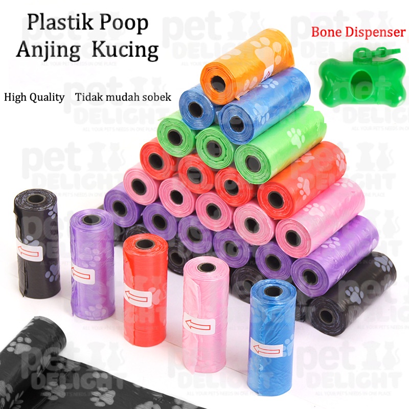 Jual Plastik poop anjing kucing - Plastik poop dispenser - Refill ...