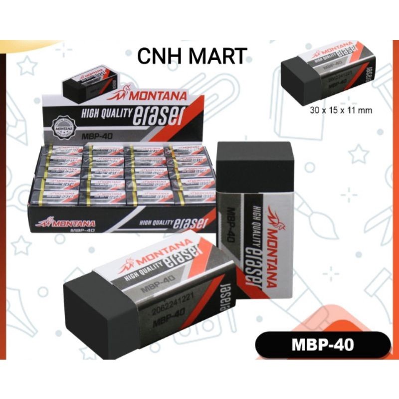 Jual penghapus Montana hitam MBP 40/ harga perbox isi 40 pcs | Shopee Indonesia