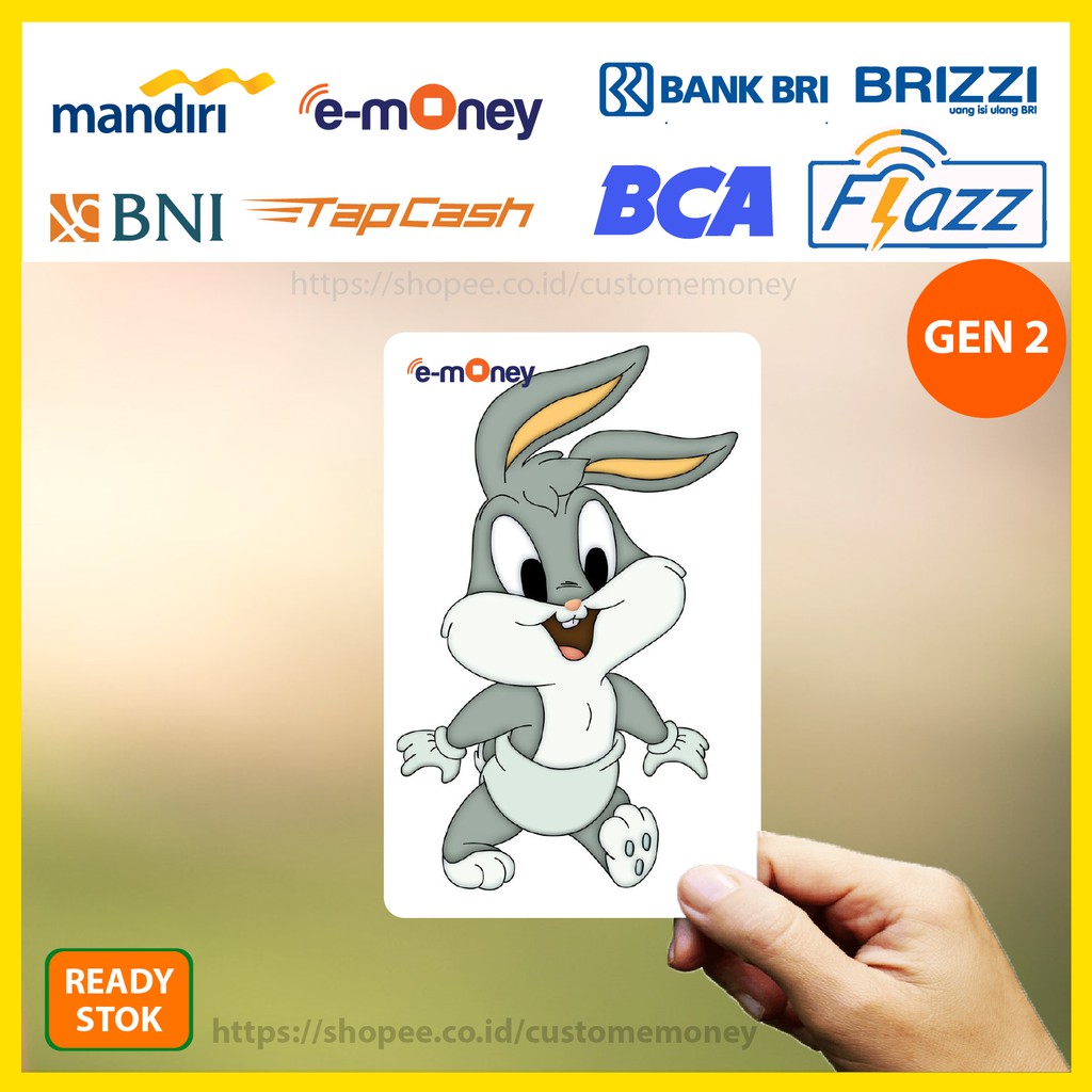 Jual KARTU EMONEY GAMBAR KARTUN BABY BUNNY KELINCI LUCU CUTE ETOLL E ...