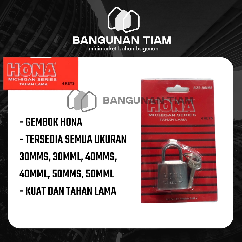 Jual GEMBOK HONA SEMUA UKURAN ANTI MALING 30, 40, 50 LEHER PANJANG DAN ...