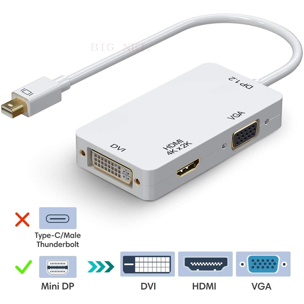 Jual Thunderbolt Mini Display Port To Hdtv-Vga-Dvi# MINI DP TO HDmi+VGA ...