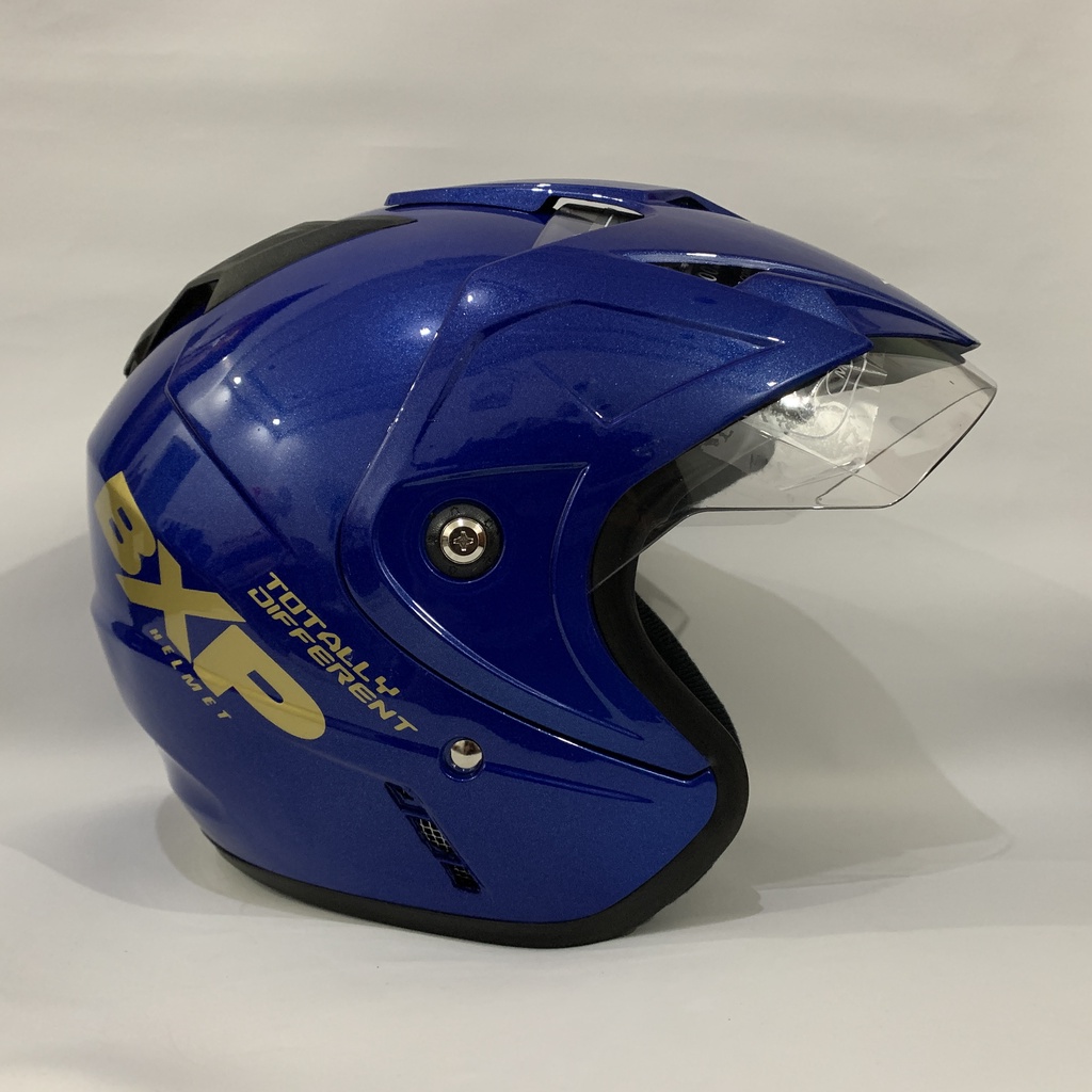 Jual Helm 1 Kaca GL Biru Glossy Polos - Helm SNI - Helm Dewasa | Shopee ...