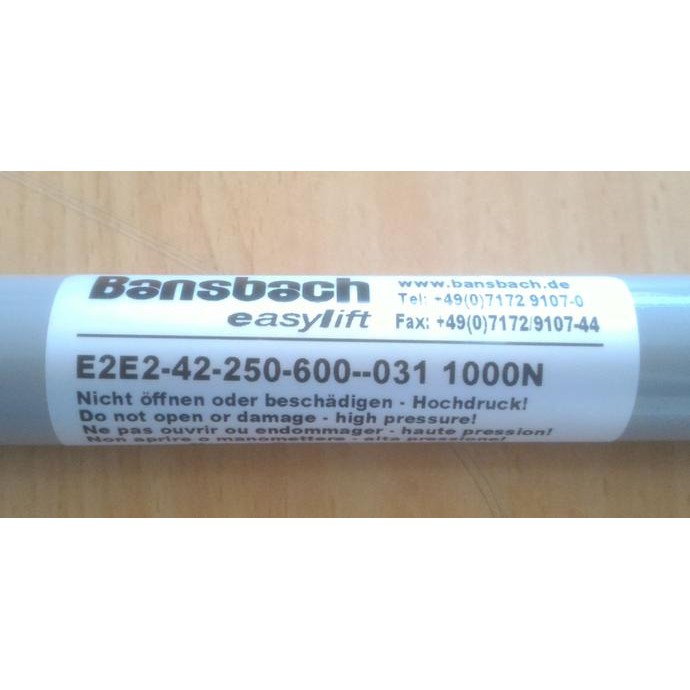 Jual BANSBACH Gas Spring E2E2-42-250-600--031 1000 Newton | Shopee ...