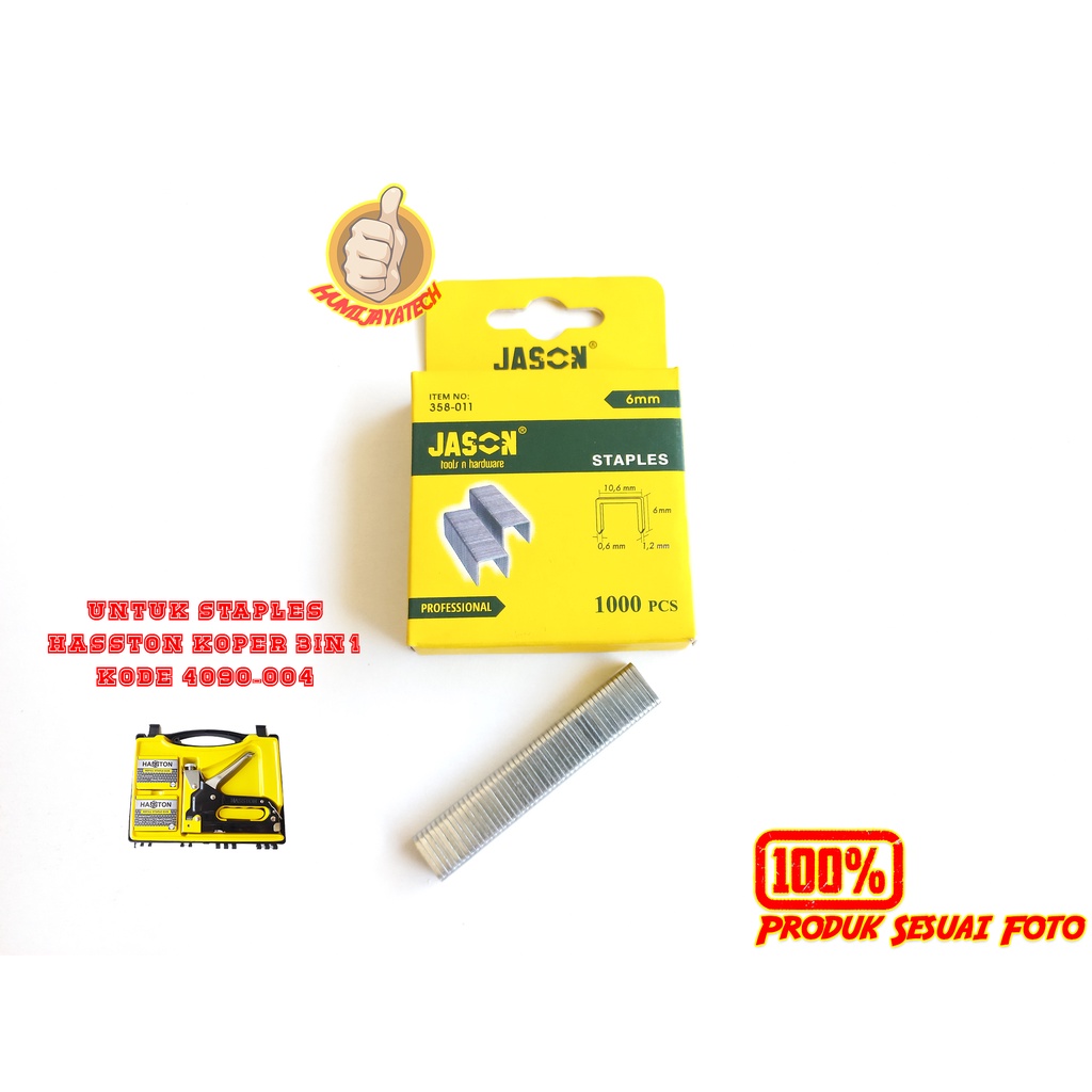 Jual Isi Staples Tembak 6mm Jason / Isi Gun Tacker Ukuran 6mm | Shopee ...
