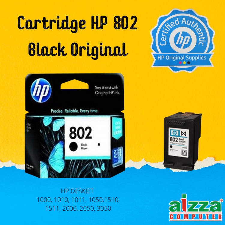 Jual Tinta Cartridge HP 802 Black Original | Shopee Indonesia