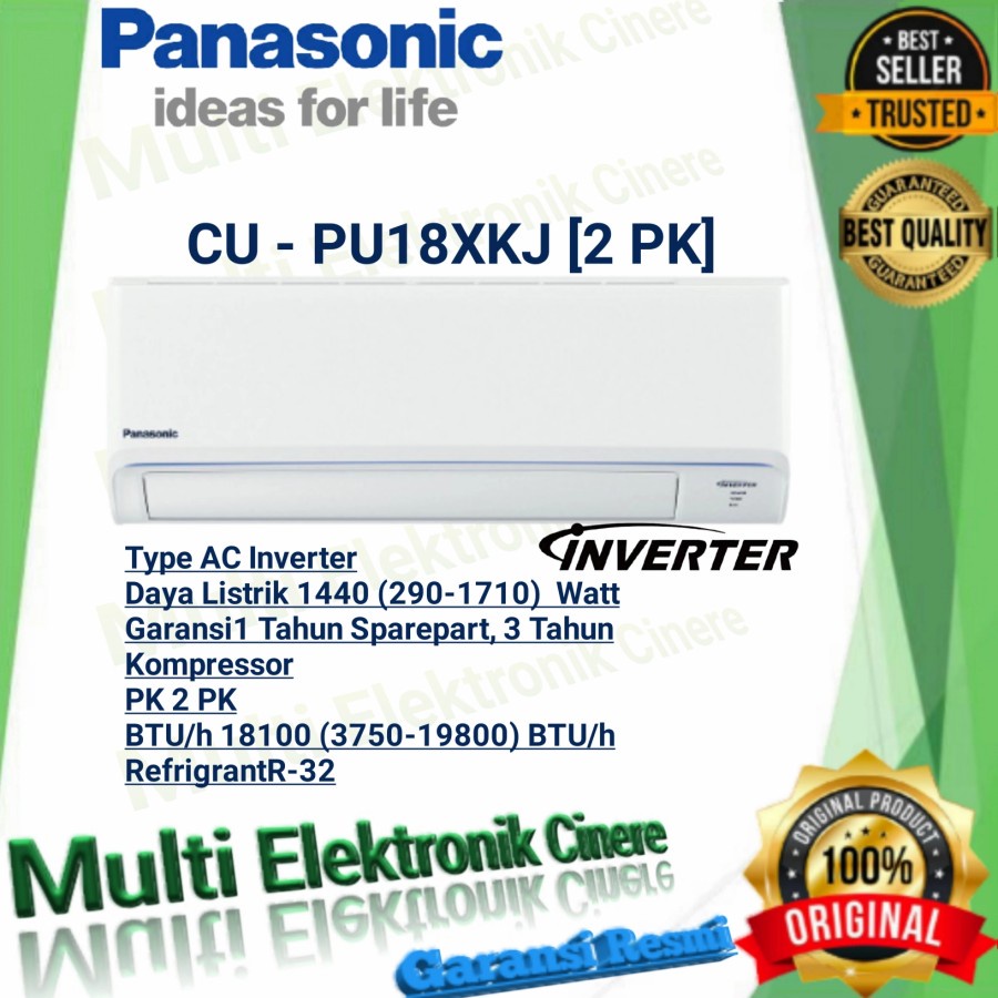 Jual AC PANASONIC Standard Inverter 2 PK CS/CU-PU18AKJ | Shopee Indonesia