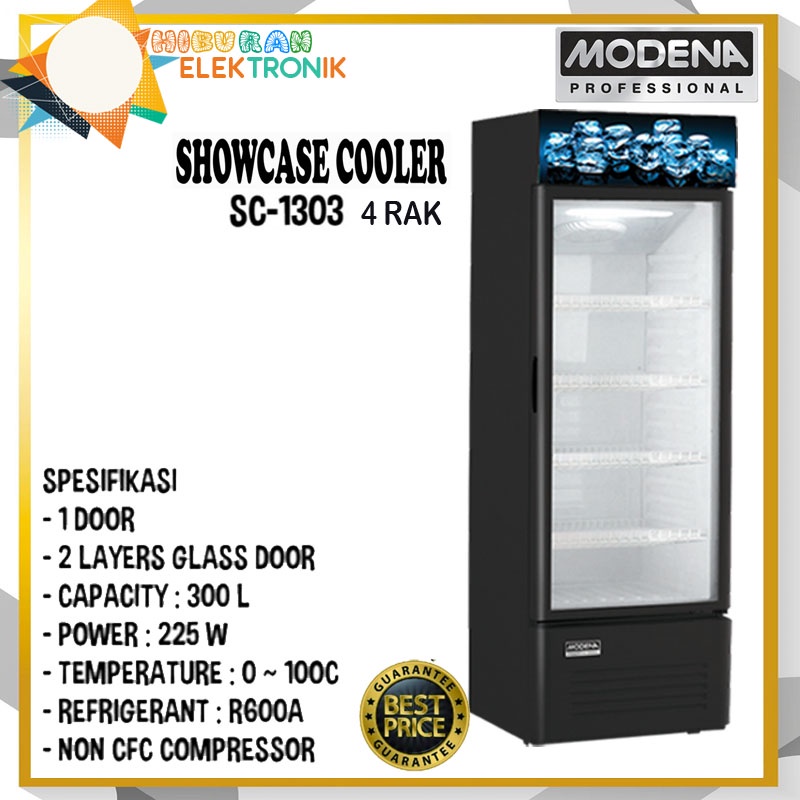 Jual SHOWCASE COOLER MODENA SC-1303 4 RAK 300 Liter | Shopee Indonesia