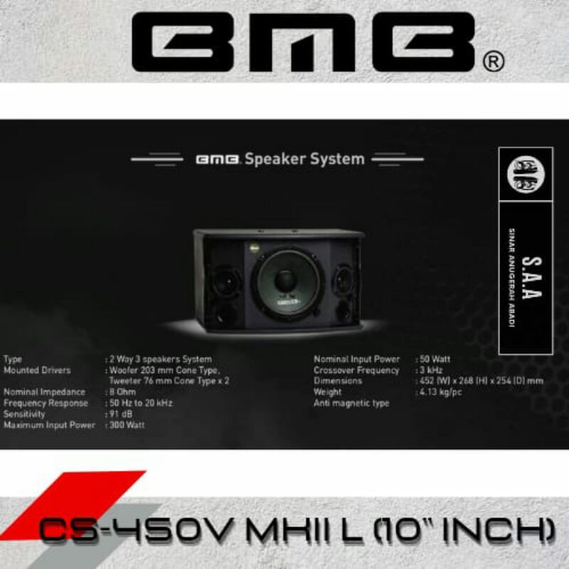 Jual SPEAKER PASIF BMB CS-450V MKII L (10"inch) | Shopee Indonesia