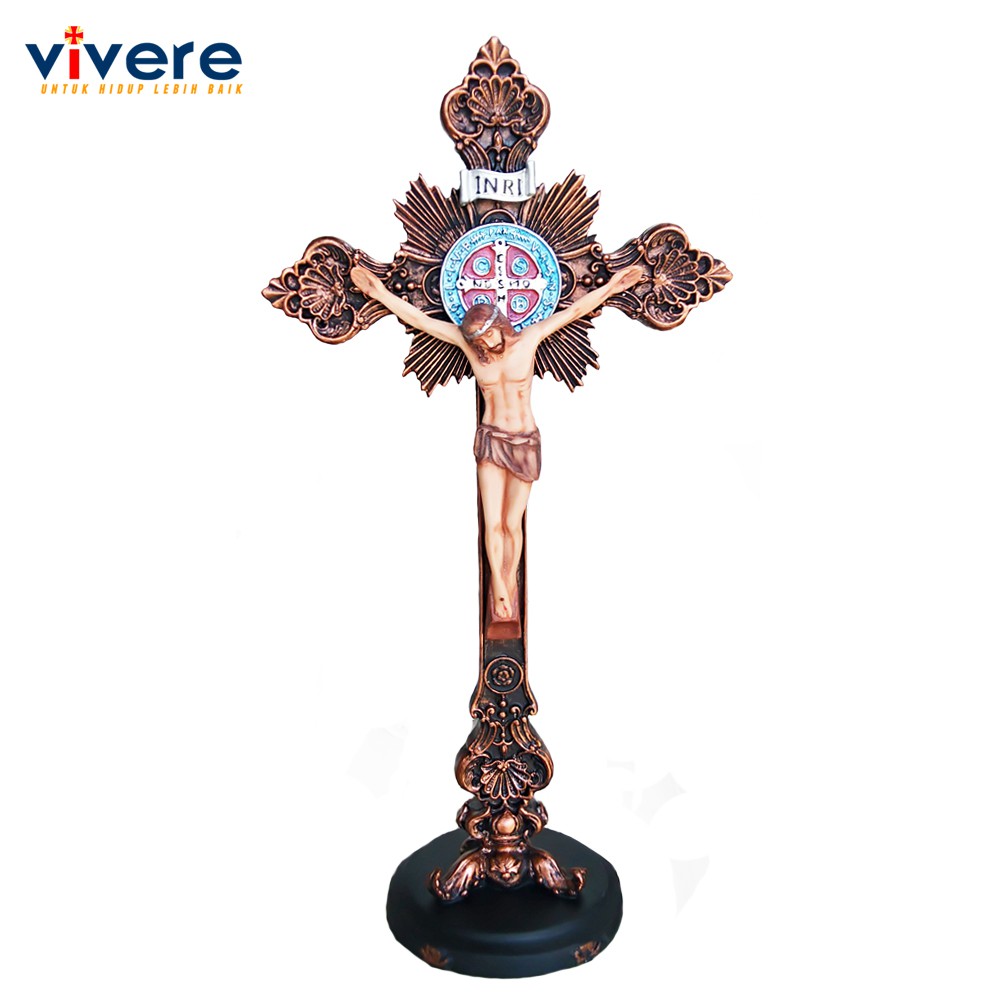 Jual Salib Yesus Plus Medali St Benedictus Duduk 36 cm | Shopee Indonesia