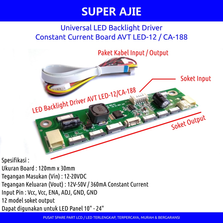 Jual Inverter Universal LED TV Monitor Driver Constant Current Board CA ...