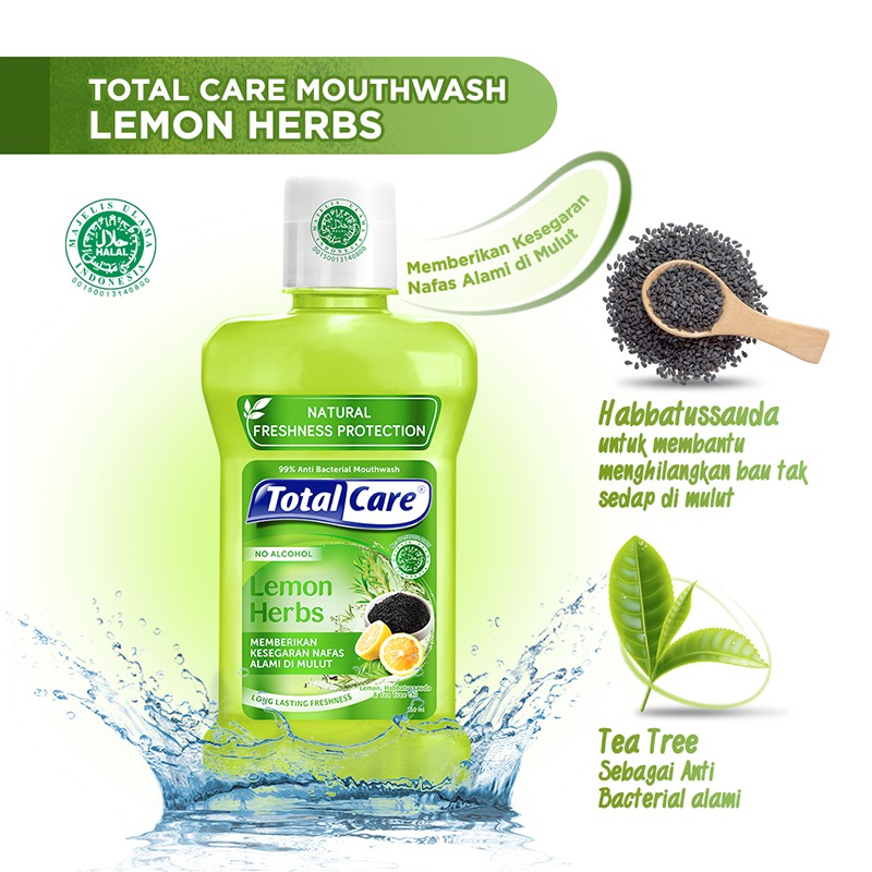 Jual Total Care Mouthwash Lemon Herbs 250ml (2pcs) - Obat Kumur ...