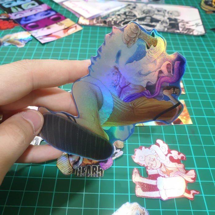 Jual Sticker Hologram Anime - PSH887 Besar - One Piece - Luffy Gear 5 ...
