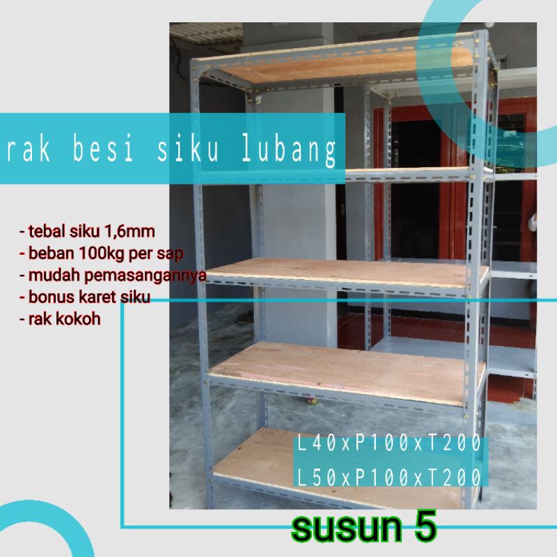 Jual rak besi siku serbaguna besi tebal 1,6mm beban 150kg per sap ...