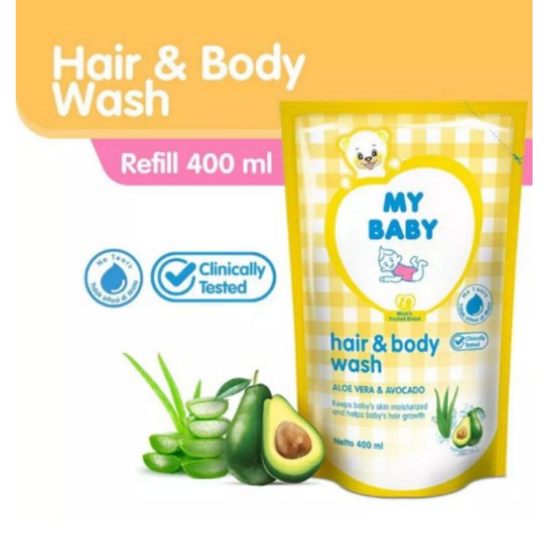 Jual my baby hair & body wash aloevera and avocado refill 375 ml ...