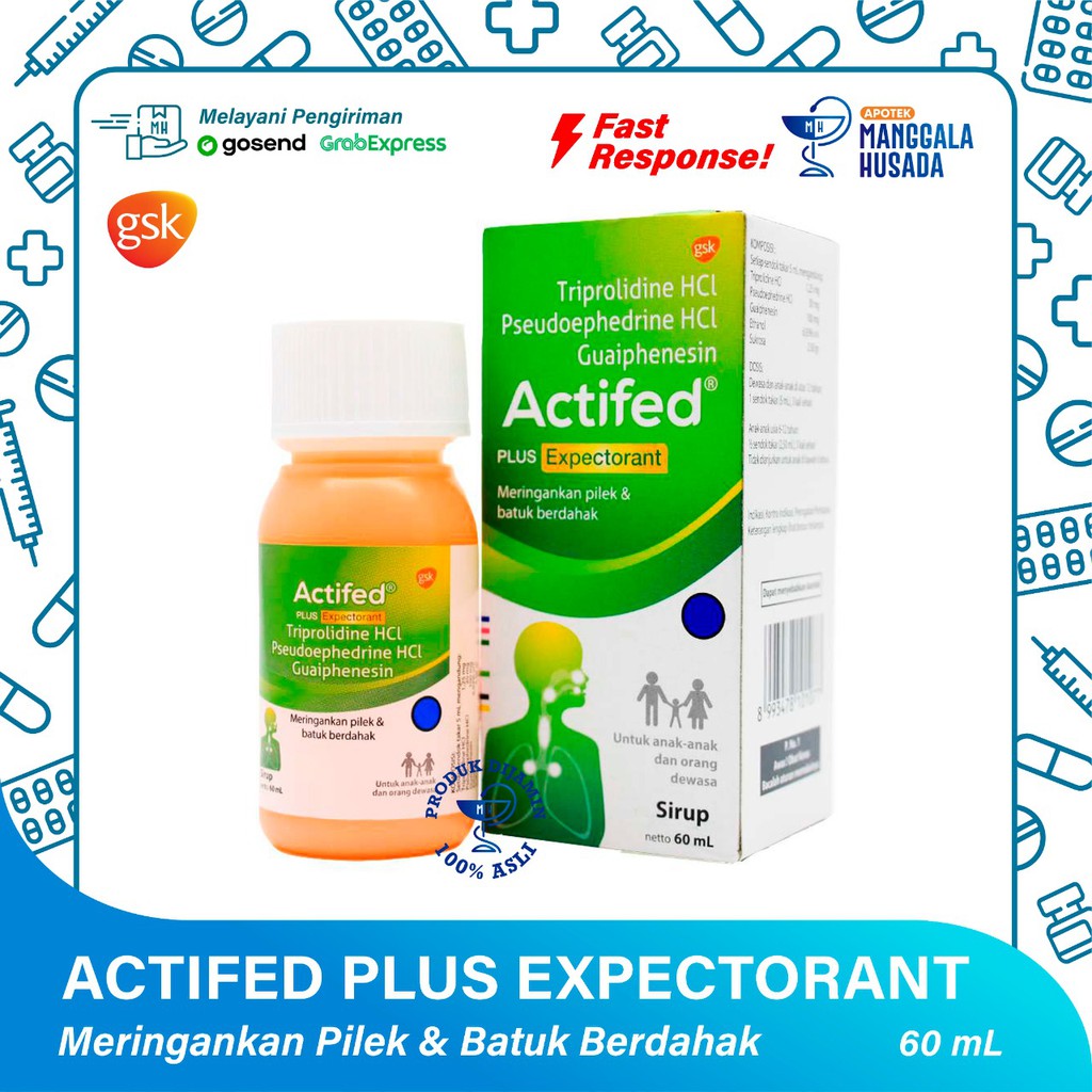 Jual ACTIFED PLUS EXPECTORANT (HIJAU) 60 ML GSK | Shopee Indonesia