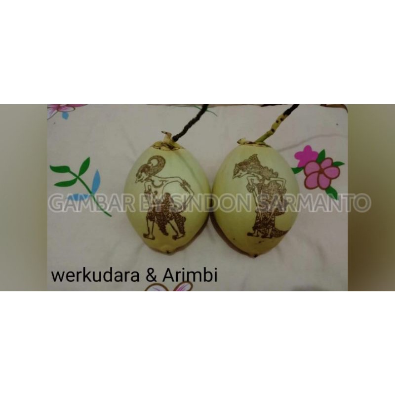 Jual Kelapa gading gambar wayang 7 bulanan keba tingkepan | Shopee ...