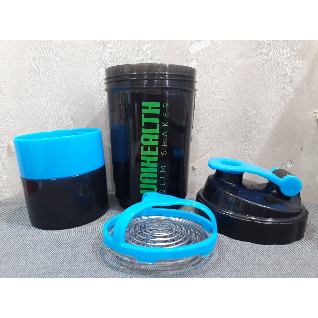 Jual Shaker Bottle 600 ml / 3in1 air botol fitness gym minum shake ...